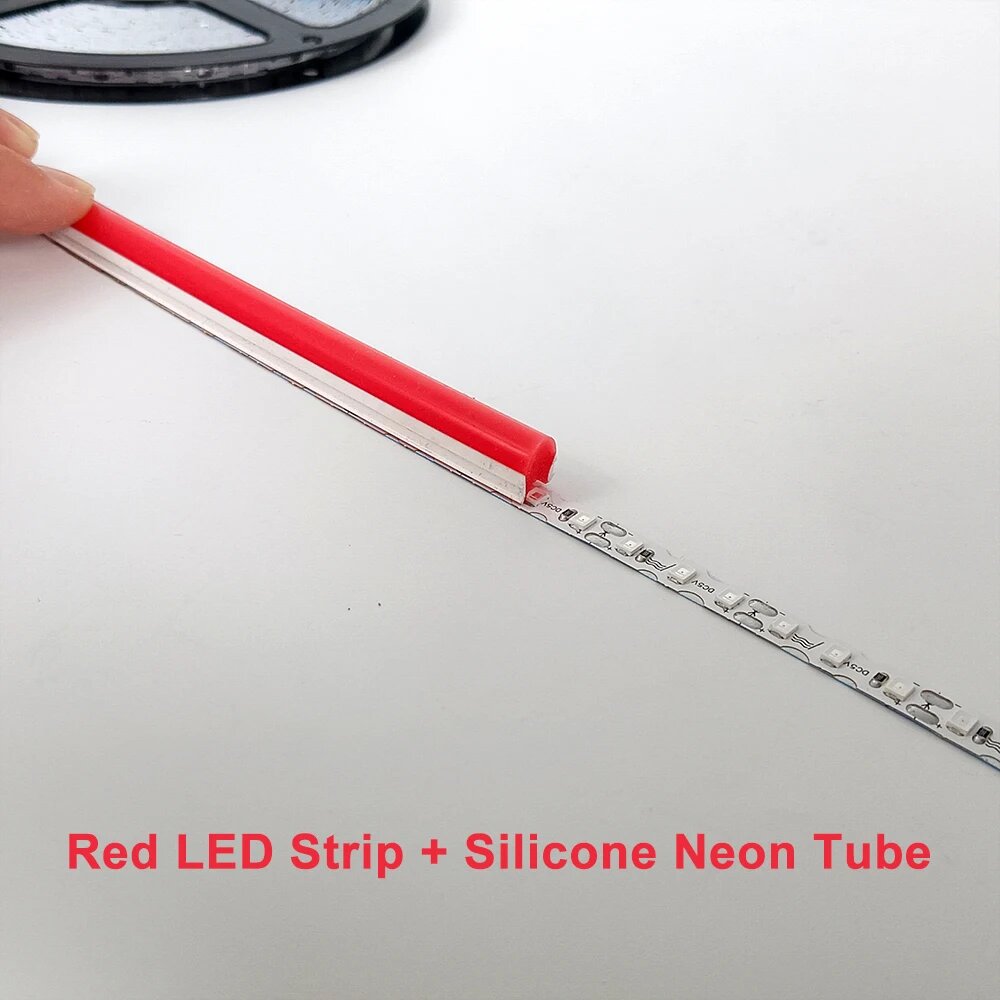FUNZENXIN неоновая светодиодная лента 12 цветов Красный, Red LED and Neon, 5м, 8mm Silicone