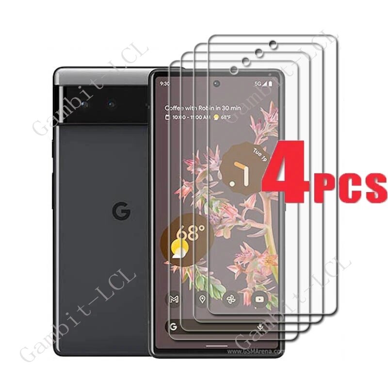4PCS 9H HD Tempered Glass For Google Pixel 6 6A Protective Film ON GooglePixel6 Pixel6 Pixel6A Screen Protector Cover