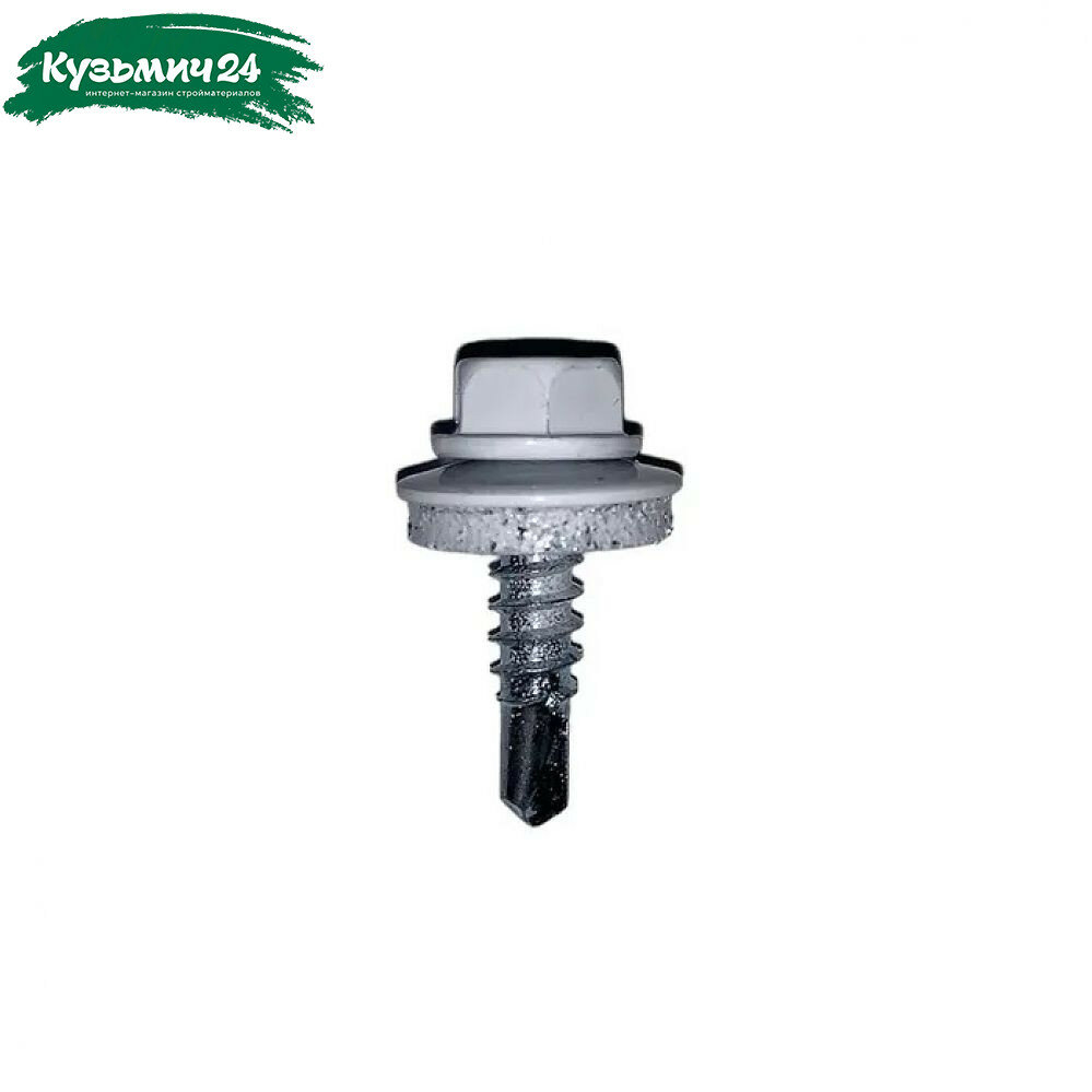 Саморез кровельный Жесть 4,8x19мм RAL9003 белый сигнальный 12шт