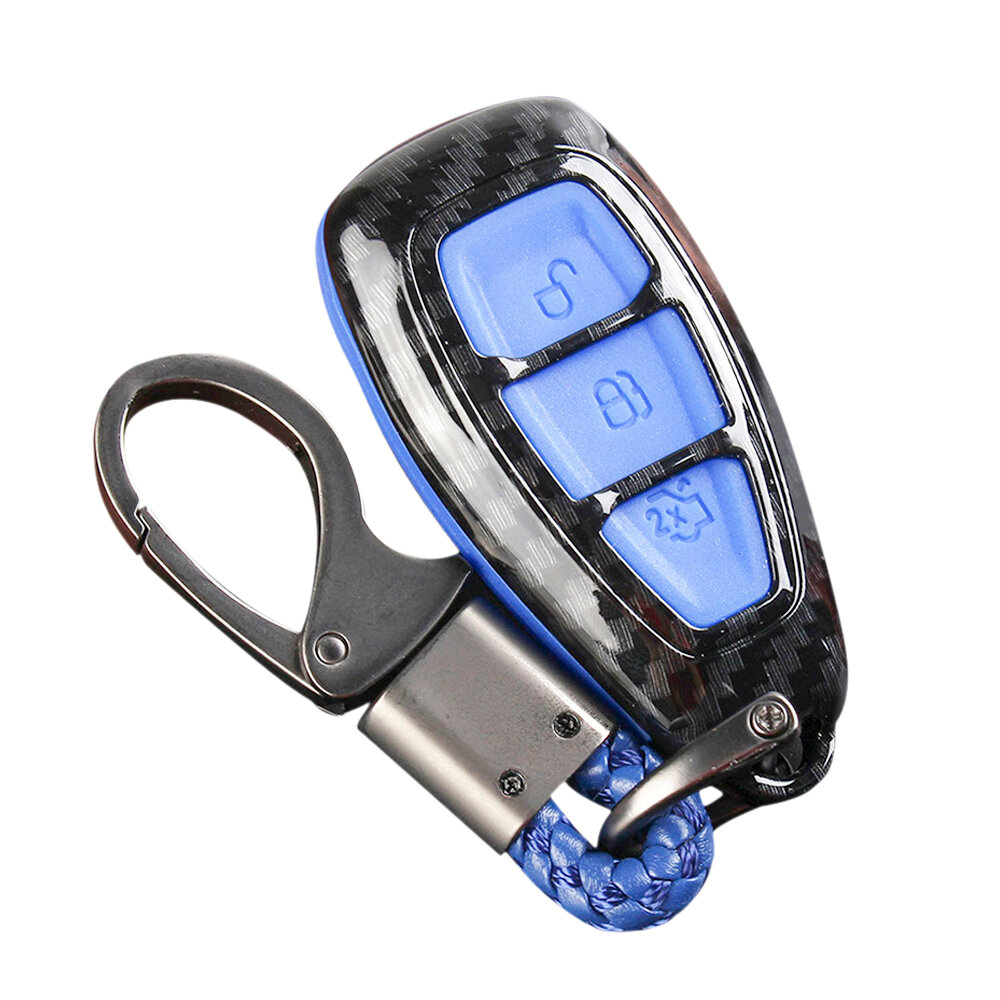Защитный Чехол Для Ключей: Полированный Глянцевый Карбоновый Дизайн С УФ-Покрытием - Мягкий Силиконовый Ремень Для Идеальной Посадки Прочный Чехол Для Автомобильных Ключей Ford Focus Fiesta Kuga C-Max
