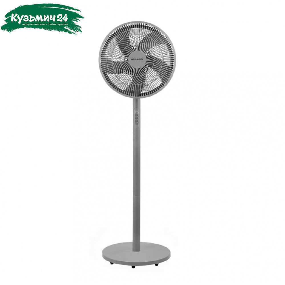 Вентилятор напольный Willmark WSF-45G, механическое управление, 3 скорости, белый, 50 Вт, 1 шт.