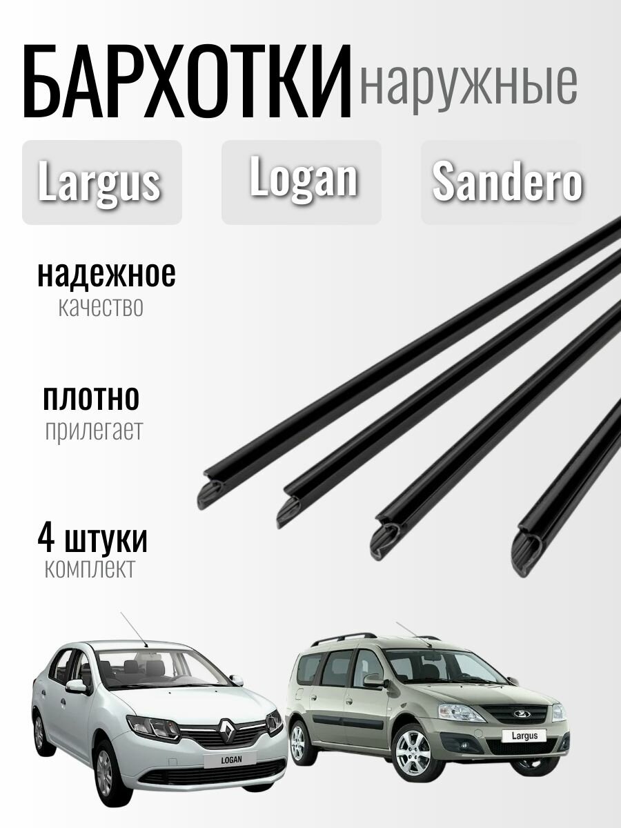 Бархотки наружные Ларгус, Логан, Сандеро, Дастер / AD Plastik