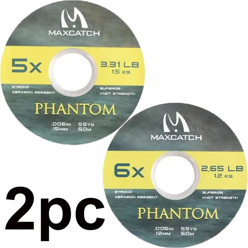 Леска для нахлыста Maximumcatch, нейлон, прозрачная, 25/50 м 7X, 2pc 50M