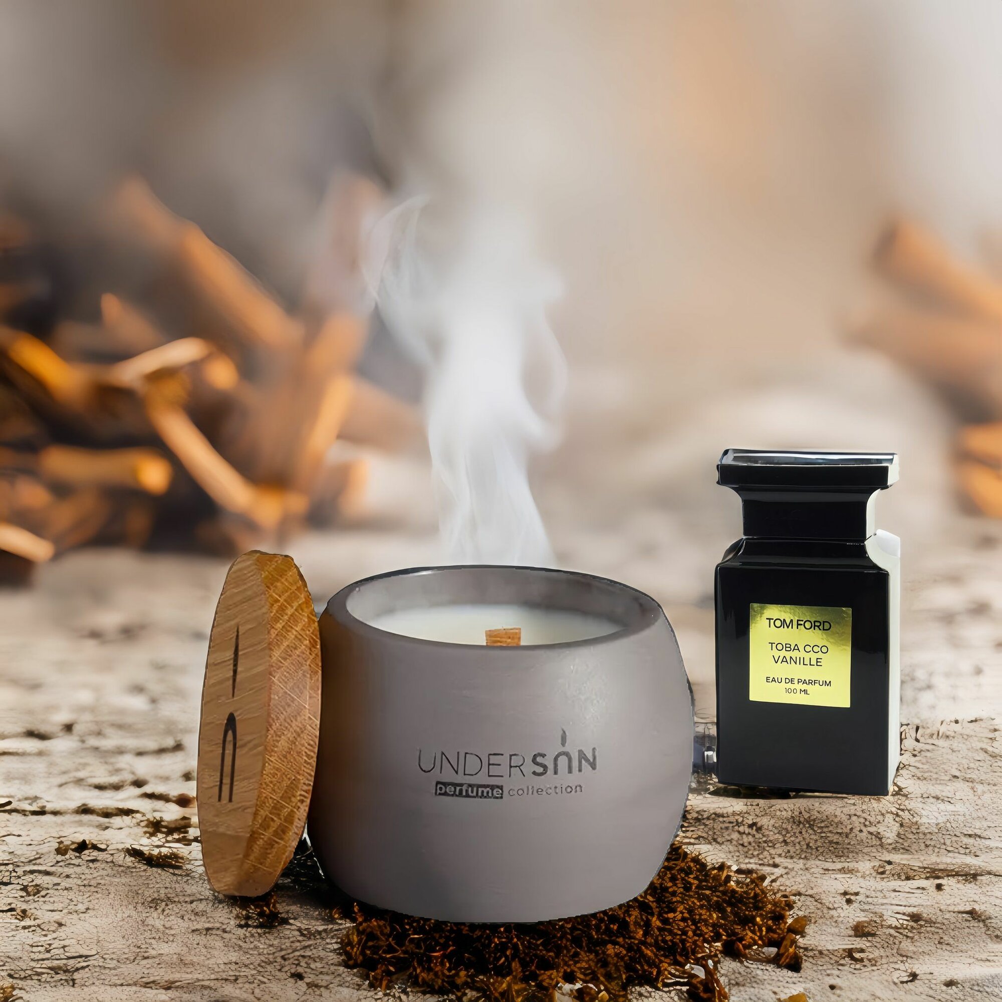 Свеча ароматическая TF Табак ваниль / аромасвечи интерьерная для дома / подарок женщине 50ml