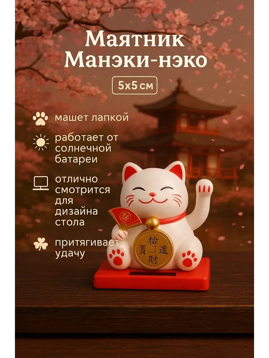 Денежный кот Манэки-неко маятник