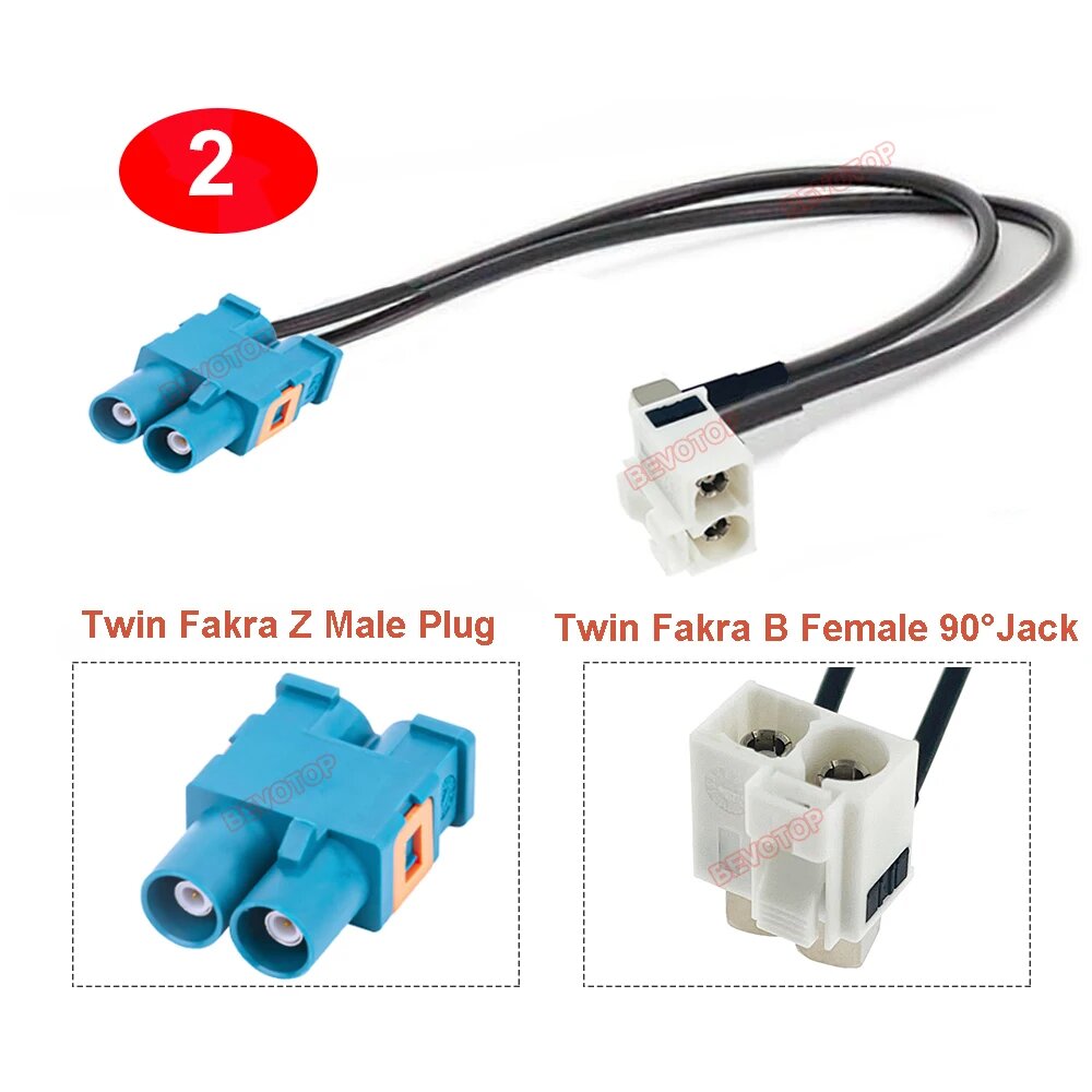 BEVOTOP кабель с косичкой Fakra Z на Fakra B 10 м 60CM, Twin Z M to B F90