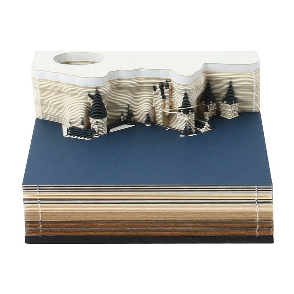 Настольный календарь на 2026 год с русской недельной сеткой, 3D бумажный скульптурный сувенир с блокнотом