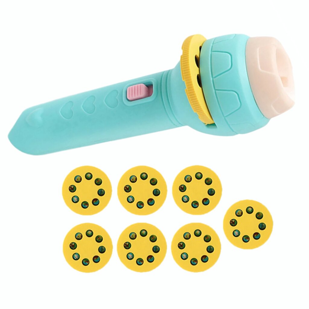 Детский Фонарик-Проектор Игрушка С Мультяшным Тематическим Слайдом для Развития Мелкой Моторики