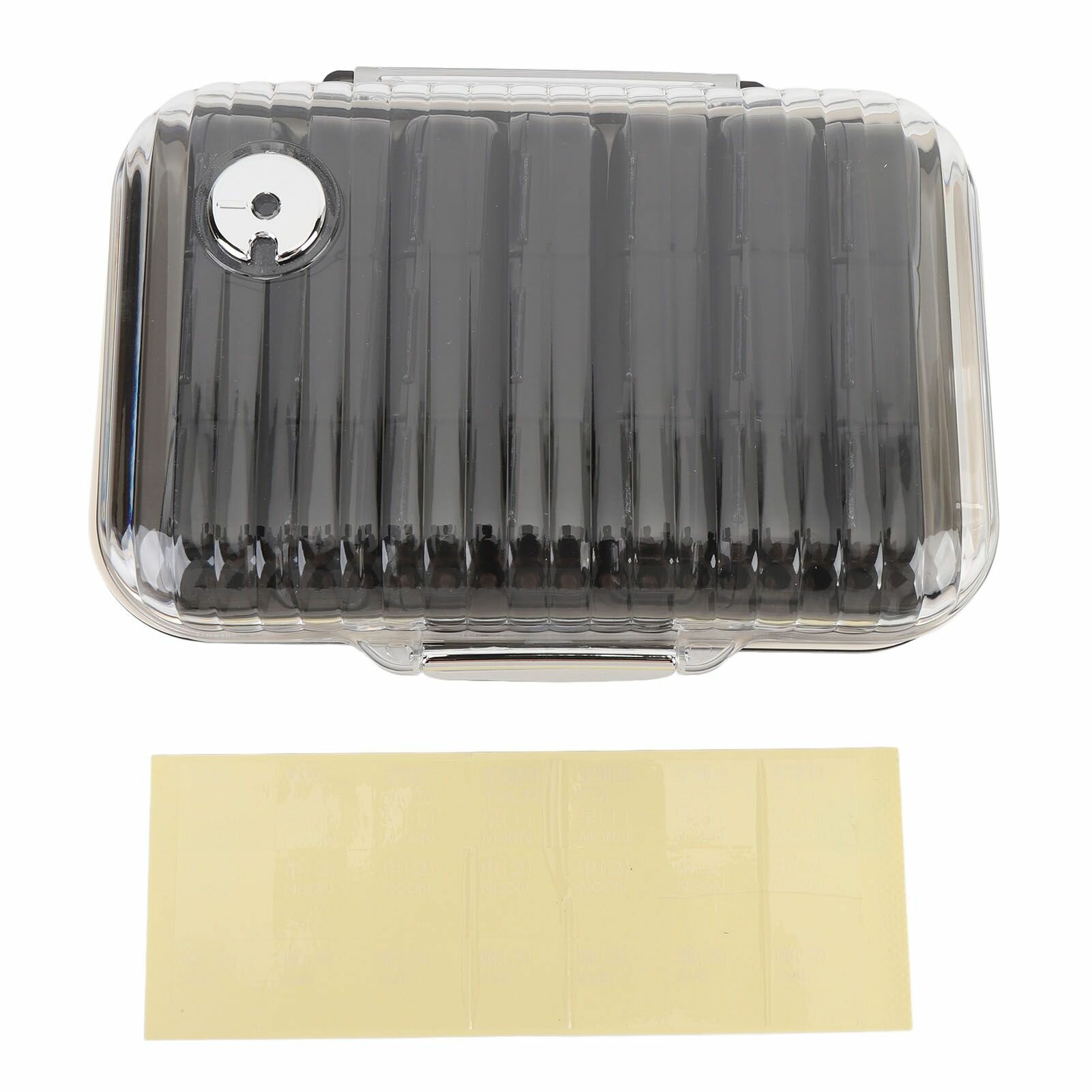 Еженедельный органайзер для лекарств, коробка для лекарств на 7 дней, переносной дорожный контейнер для витаминов, добавок рыбьего жира, прозрачный темно-серый, 21 сетка