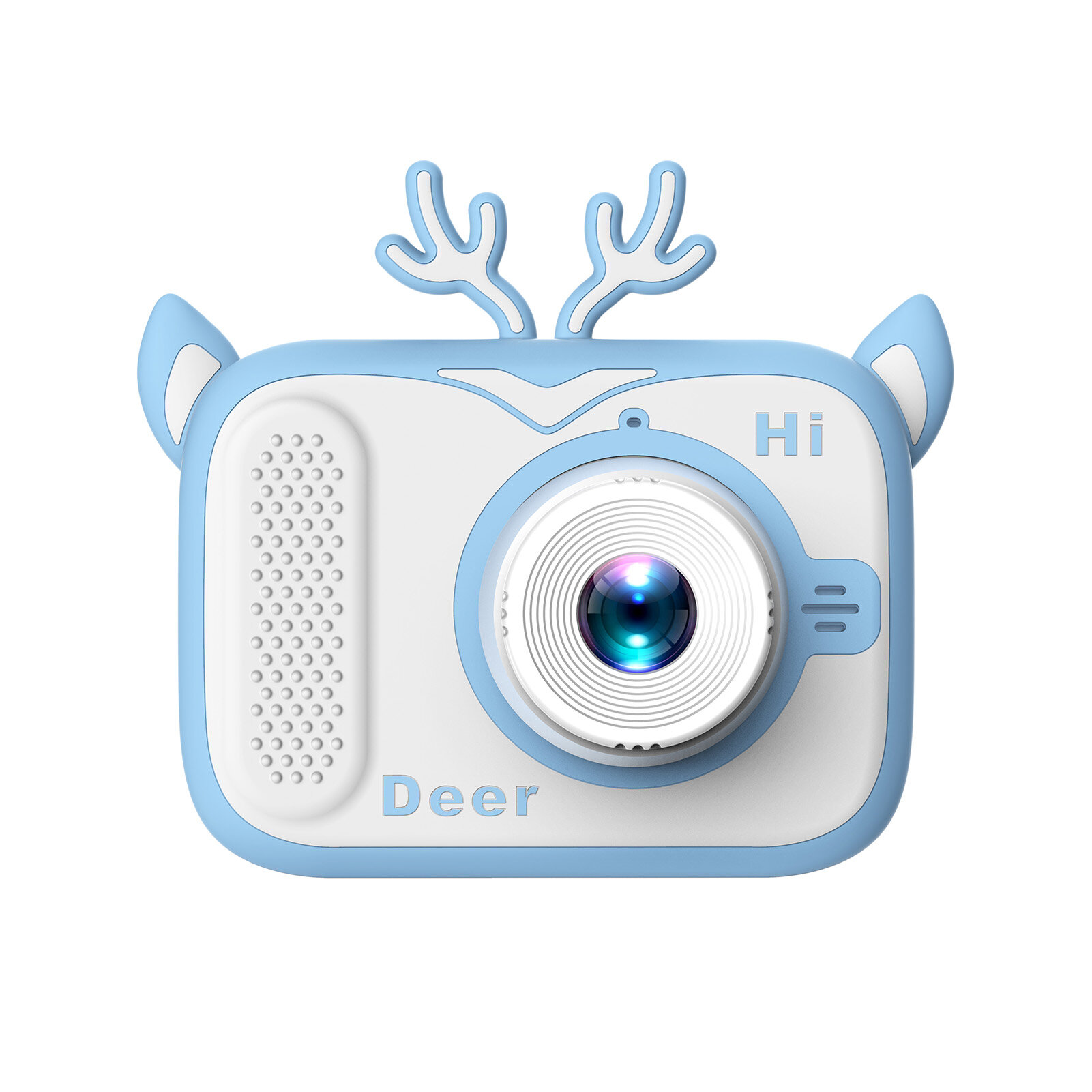 1080P Mini Cartoon Kids Digital Camera с двойной линзой, 2.0 дюймовым IPS экраном, встроенной батареей, фото рамами, играми и ремешком для шеи, подарок на день рождения и Рождество, цвета: Розовый Олень, Синий Олень, Розовый Кролик, Синий Кролик,