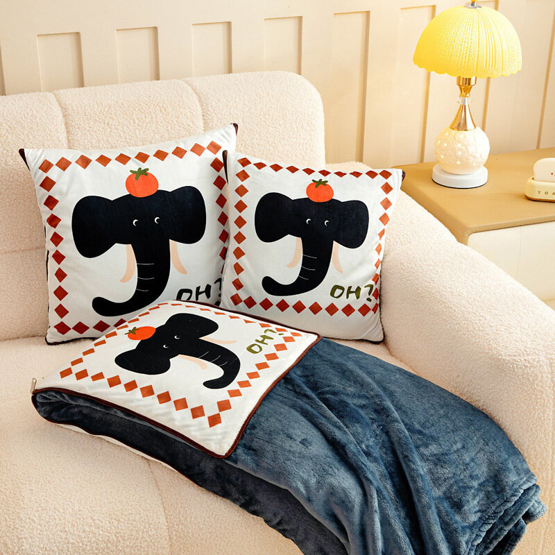 Фланелевая декоративная подушка/одеяло, автомобильное одеяло/подушка двойного назначения, утолщенный коралловый флис, автомобильное одеяло/подушка.