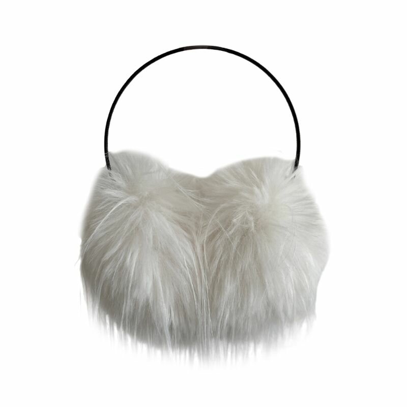 Плюшевые теплые наушники JK-белый