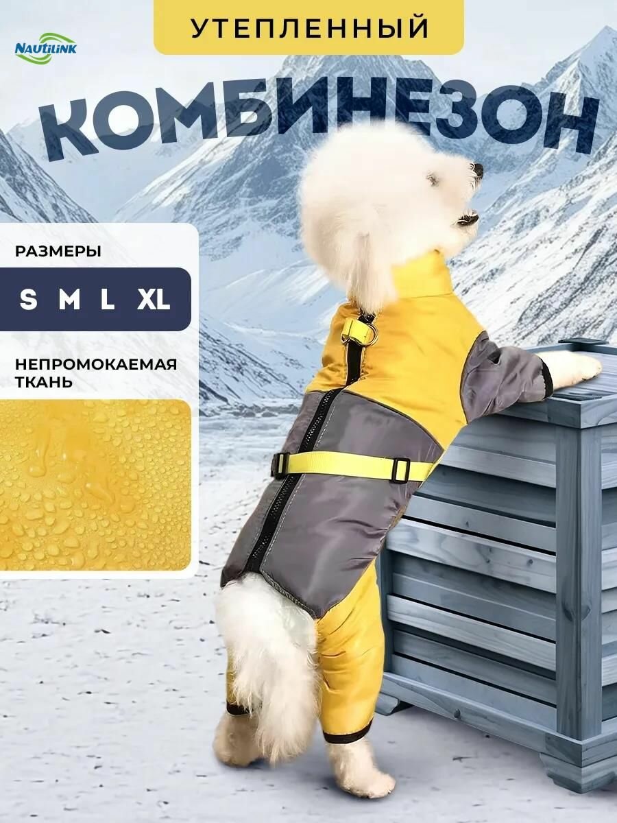 Утепленный зимний комбинезон для собак мелких пород: водостойкая одежда для той-терьера, чихуахуа, премиум с термопрокладкой