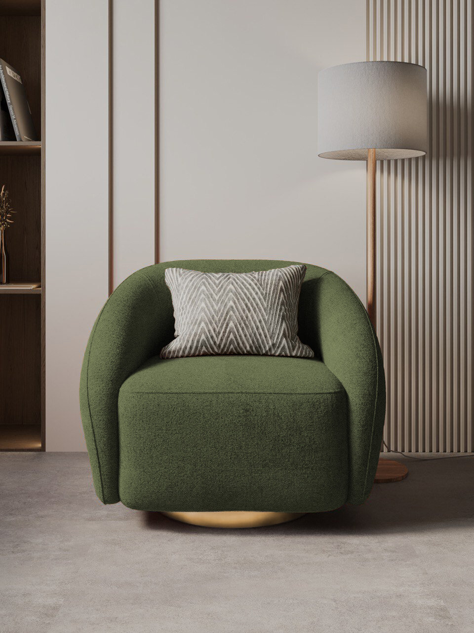 Кресло крутящееся ZAFFIRO премиум дизайн, велюр