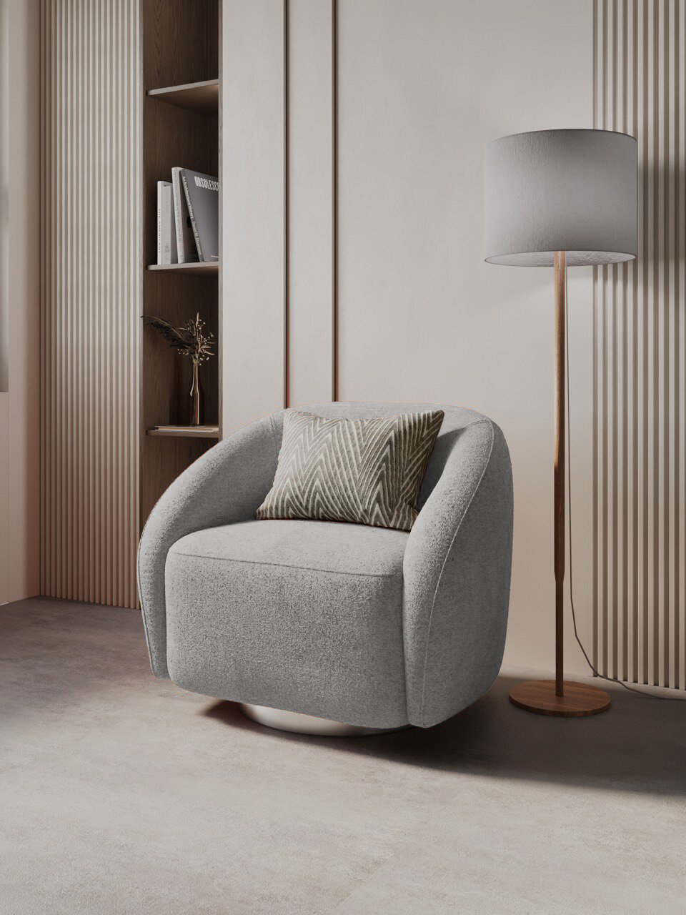 Кресло крутящееся ZAFFIRO премиум дизайн, велюр