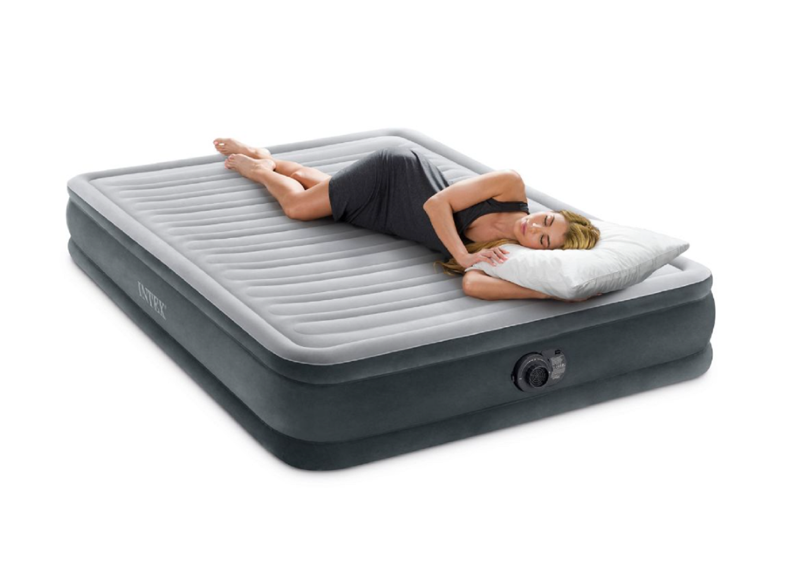 Надувная двуспальная кровать для сна с насосом 220В (152х203х33см) Intex 67770