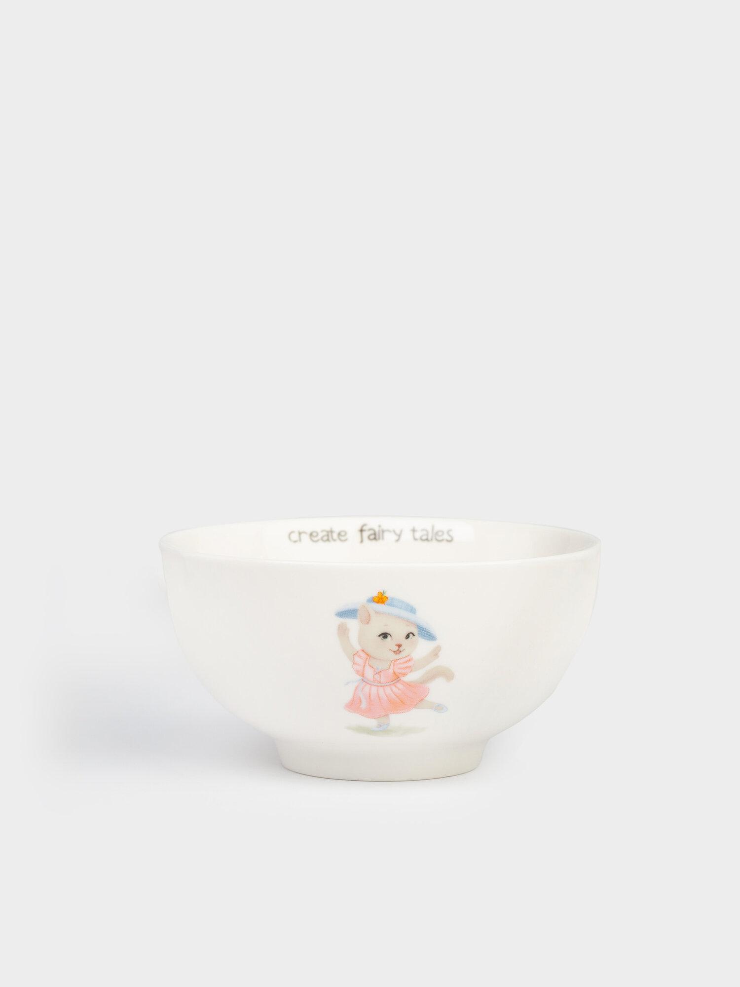 Тарелка суповая, детская, 12х6 см, 300 мл, фарфор N, белая, Кошка в шляпе, Ideas life