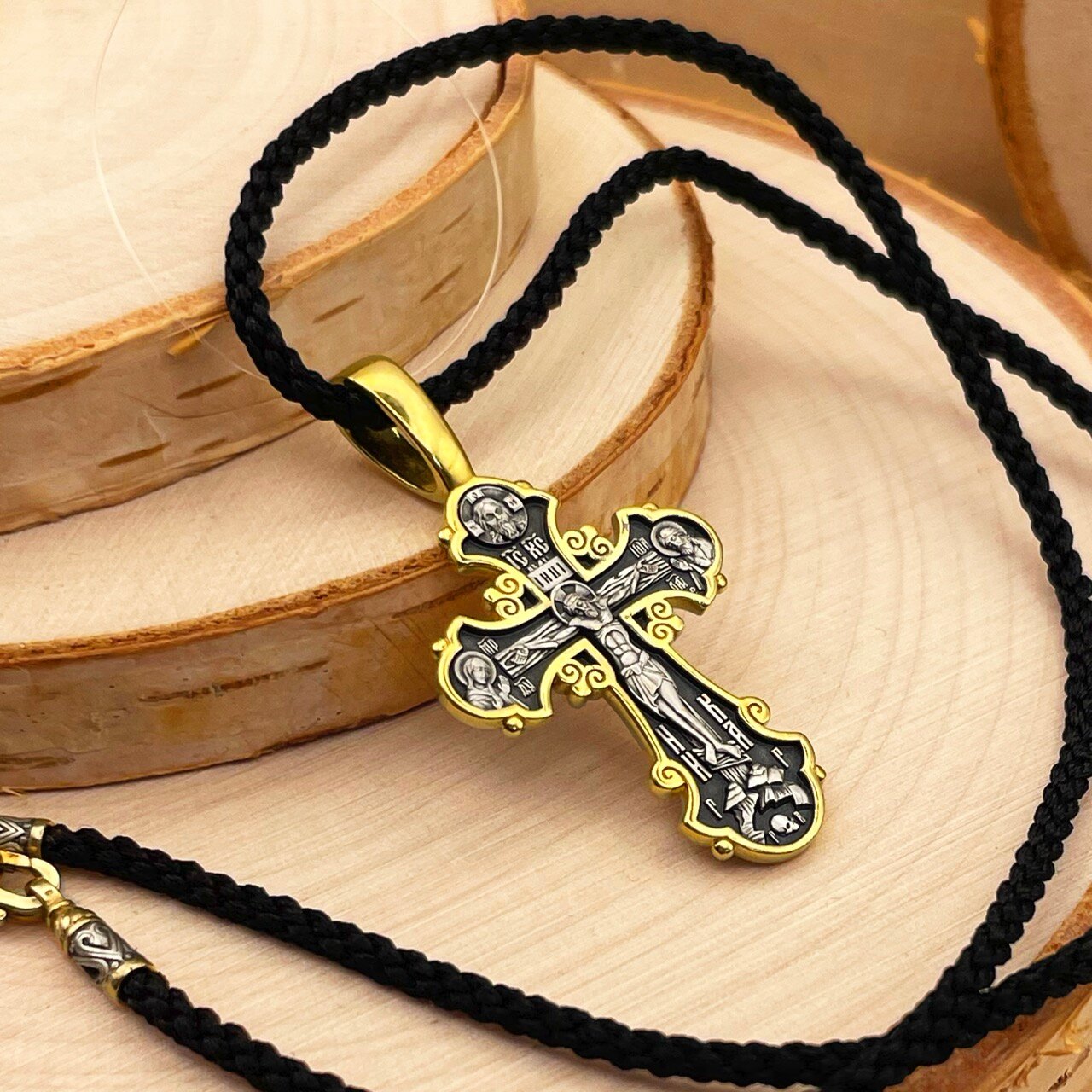 Комплект украшений, серебро, 925 проба, оксидирование, золочение, чернение