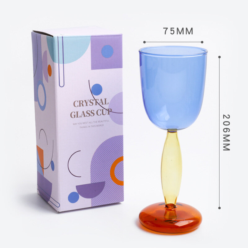 Креативный стакан в стиле INS с цветными блоками, цветной стакан для воды, устойчивый к высоким температурам, домашний стакан из высококачественного боросиликатного стекла, эстетичный стакан для вина