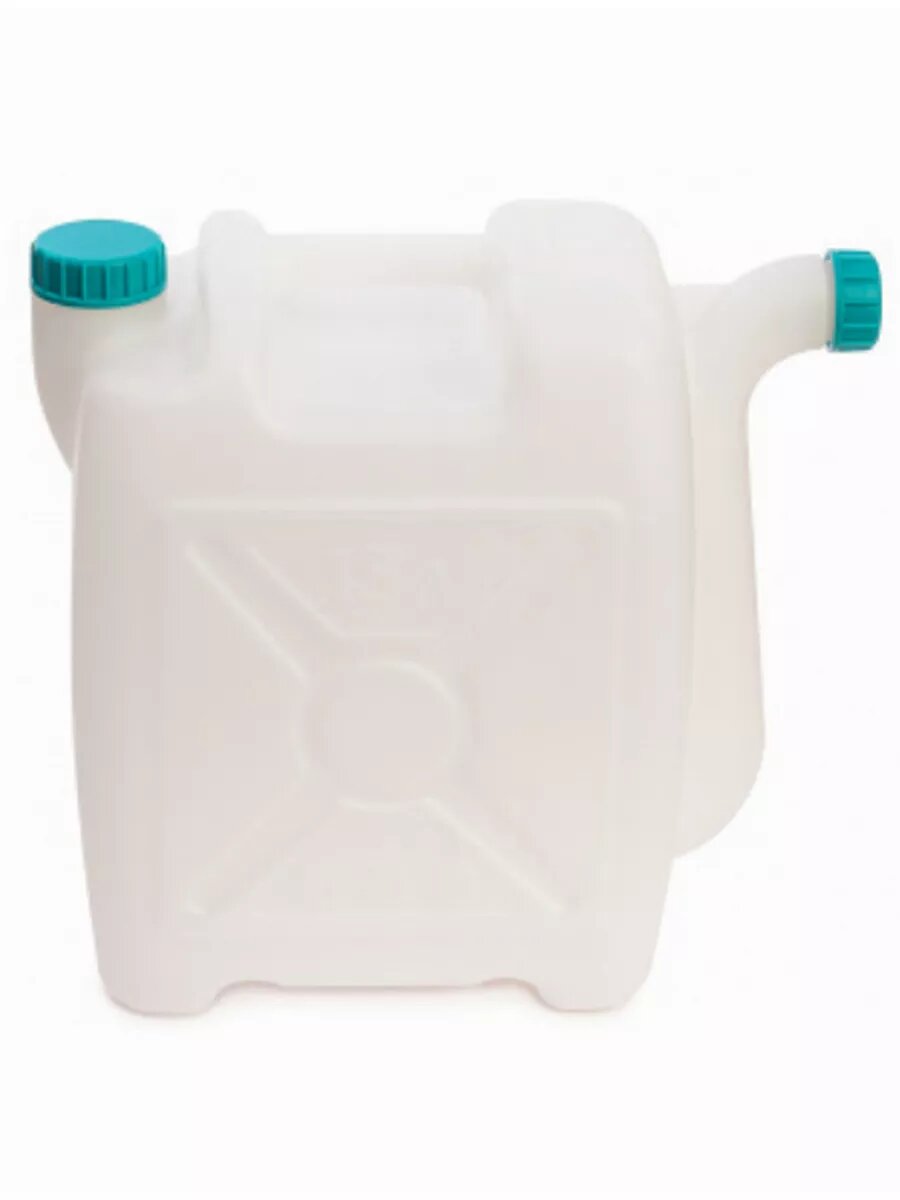 Канистра для воды со сливом пищевой пластик белая 15л