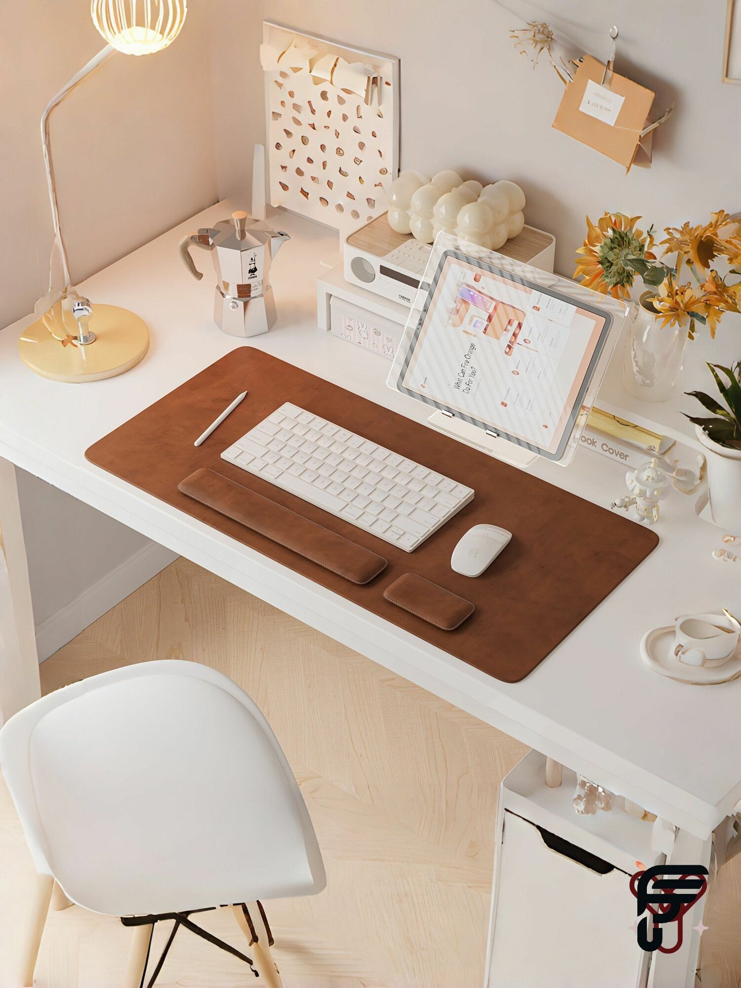 Набор ковриков для компьютерного стола из трех частей: большой коврик для мыши + клавиатура + подставка для запястья