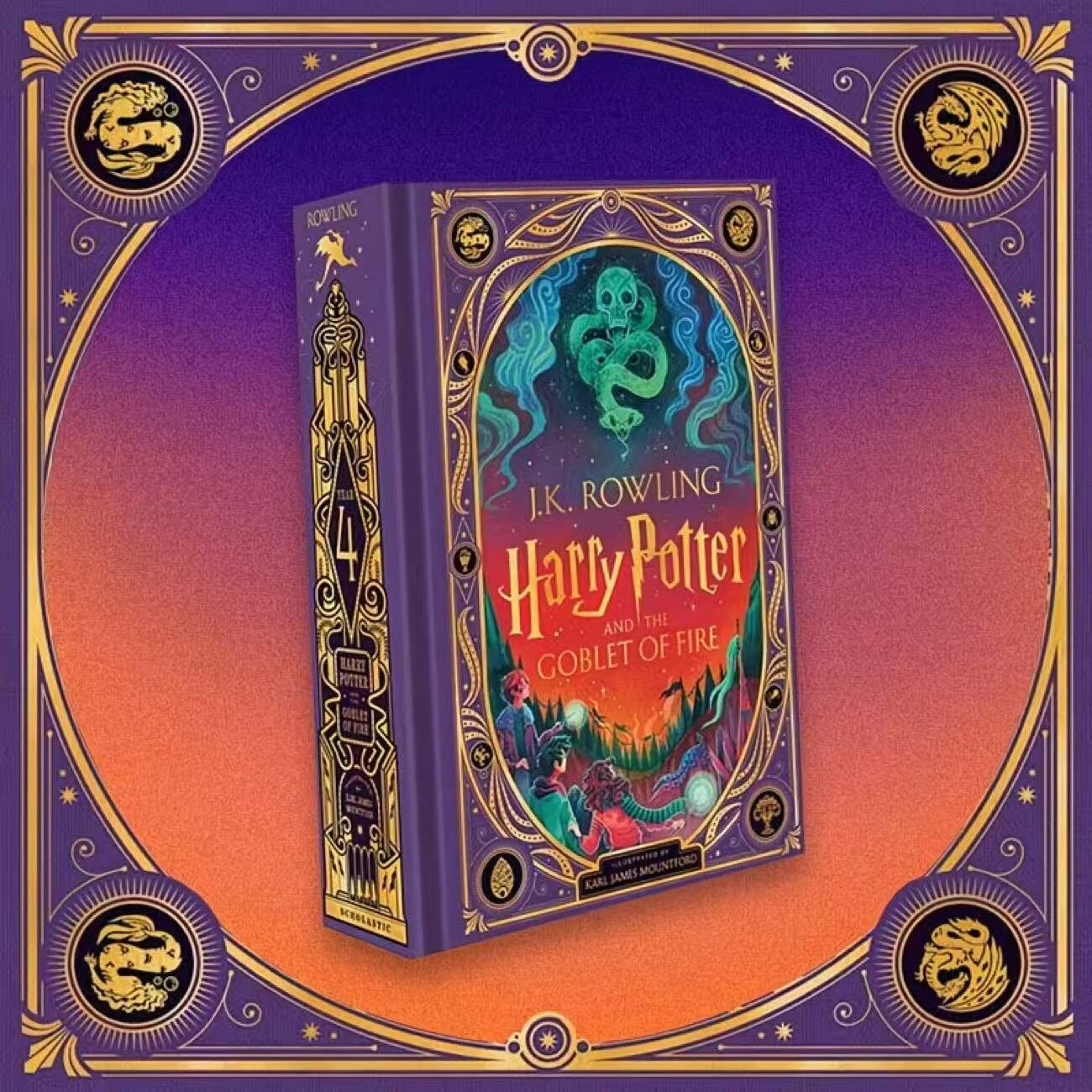 Harry Potter and the Goblet of Fire твёрдый переплет, интерактивная книга, продолжение от Minalima, книга с тремямерными механизмами, англоязычное оригинальное издание от Дж. К. Роулинг