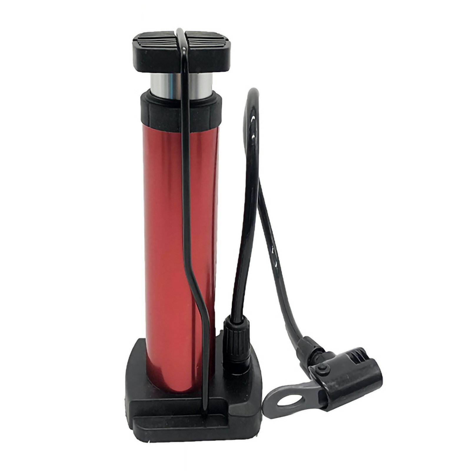Портативный мини-напольный ножной насос для накачивания велосипедных шин, мячей для бассейна, красных, без барометра.
