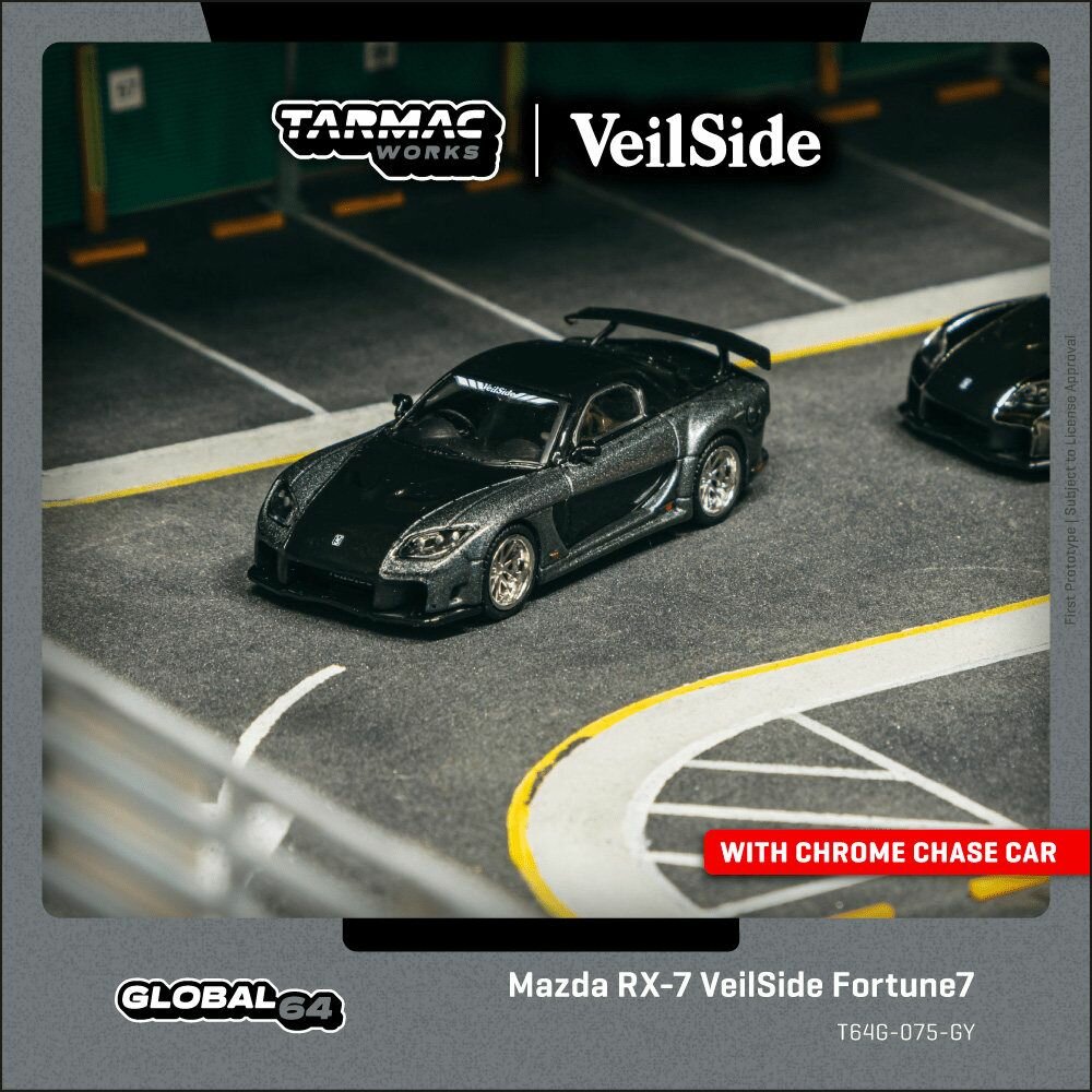 Машинка Tarmac Works 1:64 Мазда RX7 VeilSide Fortune7 Модель легкосплавного автомобиля