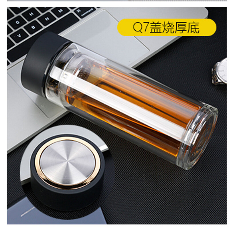 Промо-кружка с гравировкой, печатью логотипа, рекламная стеклянная кружка, оптовая продажа, двухслойная стеклянная кружка