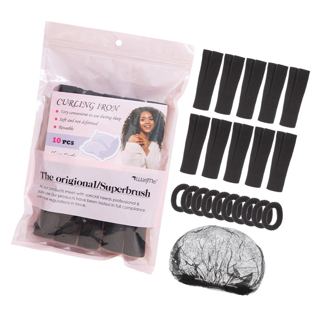 Бигуди для завивки с низким уровнем шума, Многоразовые инструменты для укладки без нагревания в дорожной сумке для хранения