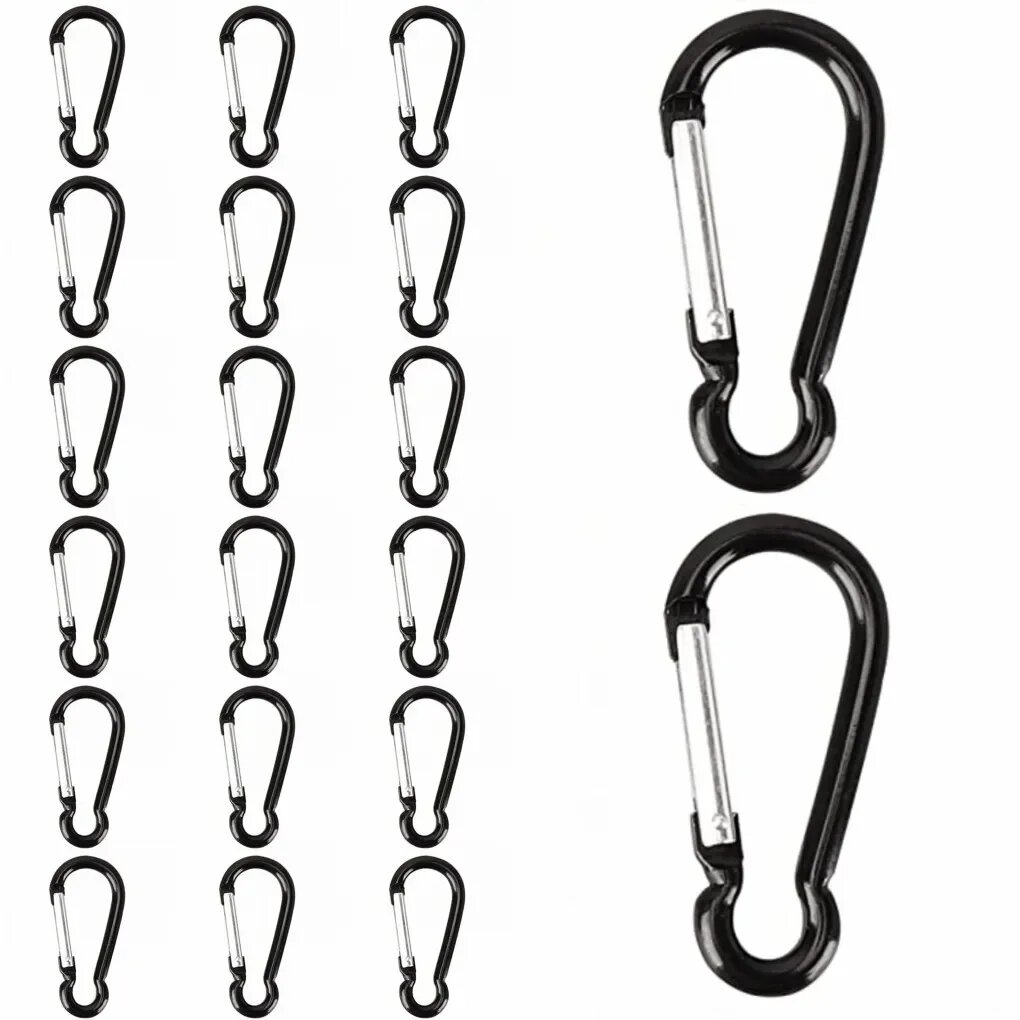 Мини-карабины из алюминиевого сплава 5/10/20 шт. 20 Pcs (Black)