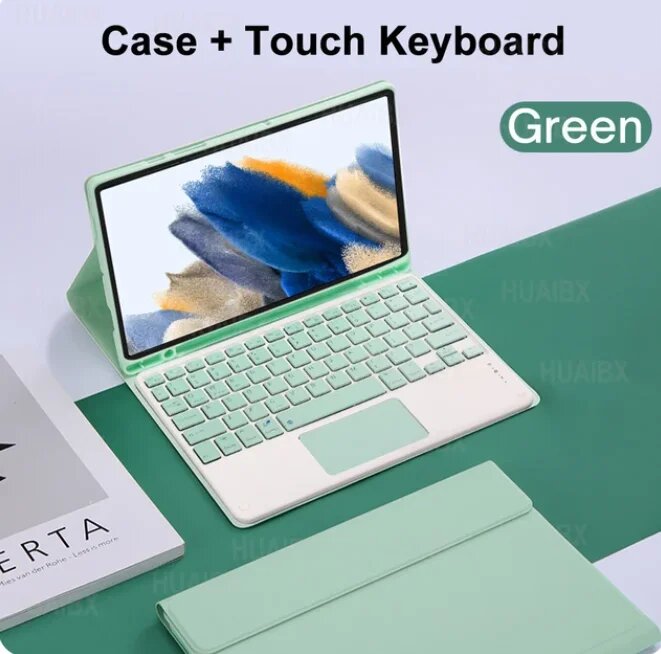 Чехол для Samsung Galaxy Tab S9 FE с Bluetooth-клавиатурой Japanese Keyboard, Green 3