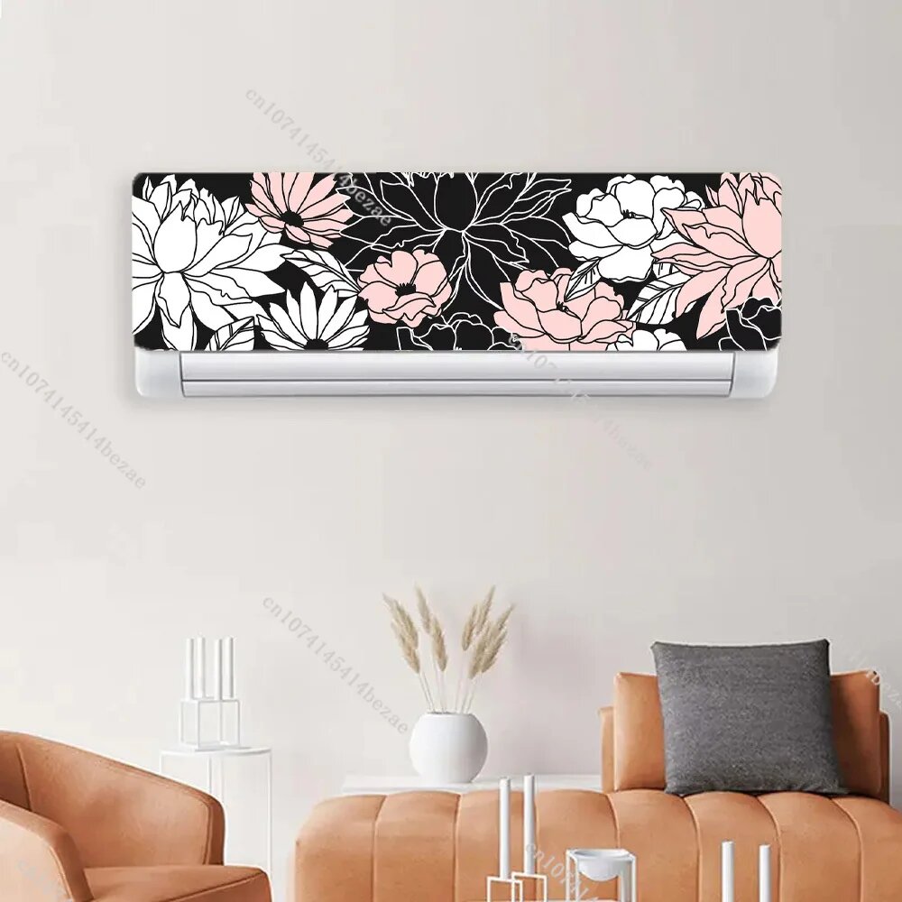 Наклейка на кондиционер с розовыми цветами, 85x23 см