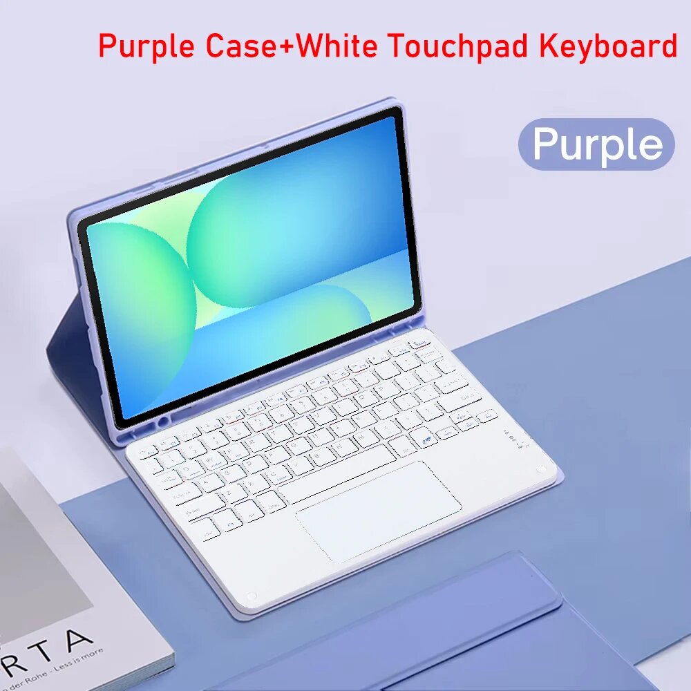 Чехол с клавиатурой PULUZ для Samsung Galaxy Tab S10 FE Plus 13.1" Hebrew Keyboard, Purple C