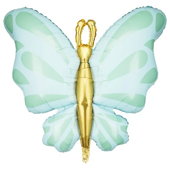 Воздушный шар из фольги. Фигура, Изящная бабочка, Мятный, Сатин (34'/86 см, POL)