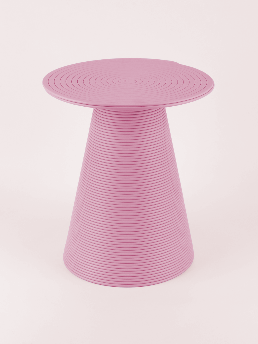 Журнальный столик из переработанного пластика, 3D печать, цвет - розовый