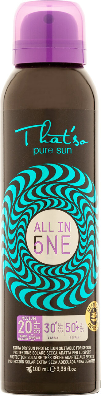 That’so Универсальный солнцезащитный спрей с маслом ним SPF20/30/50+ All In One Sport Extra Dry SPF20/30/50+ With Neem Oil 170ml