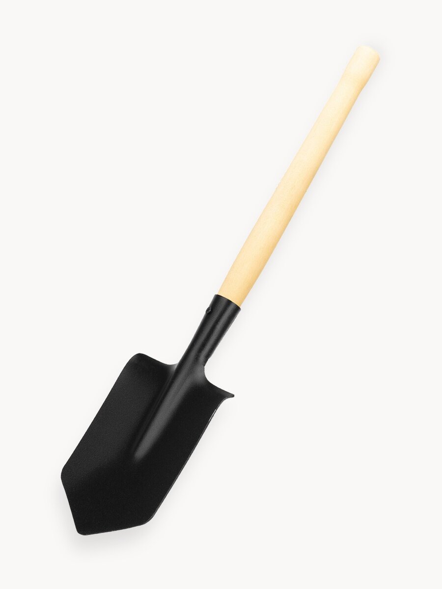 Лопата саперная 145х190х580 мм, деревянный черенок, из среднеуглеродистой стали 61425