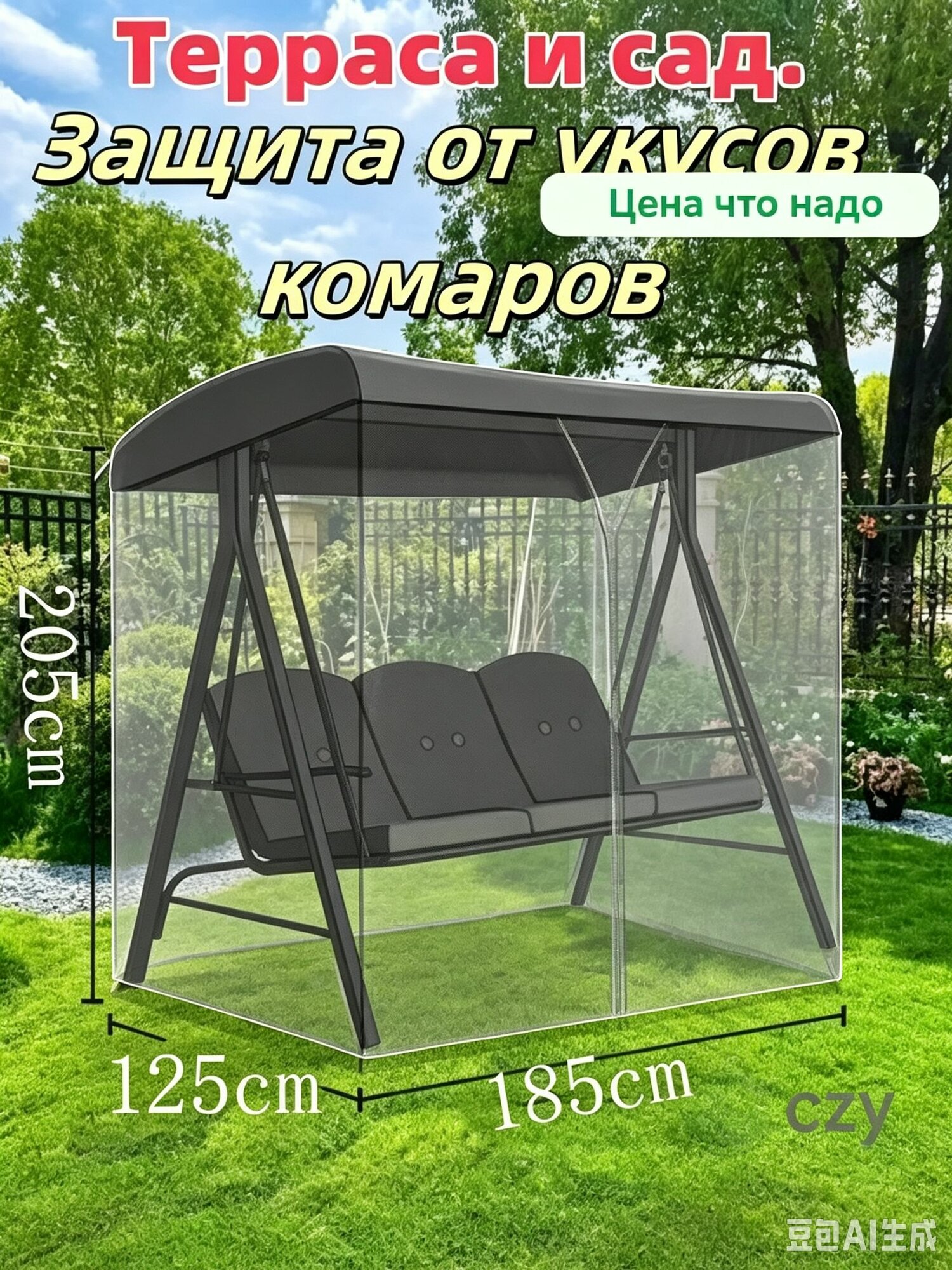 Садовые качели 205х125х185см