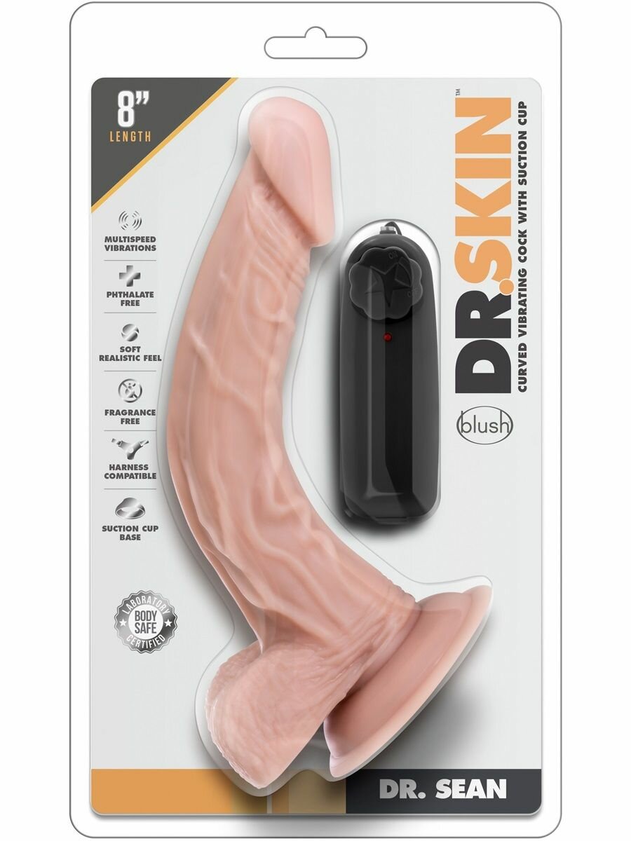 Вибратор на присоске "DR. SKIN DR. SEAN 8INCH VIBRATING COCK" 17.5см