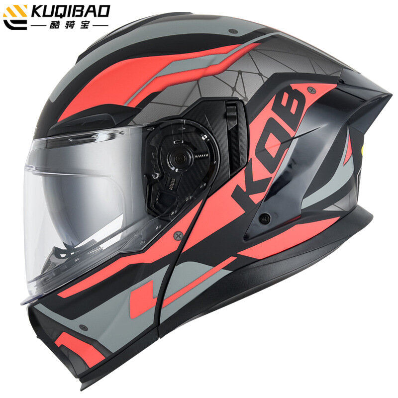 Шлем Chibao 2XL, с Bluetooth, матовый черный, красный цветок