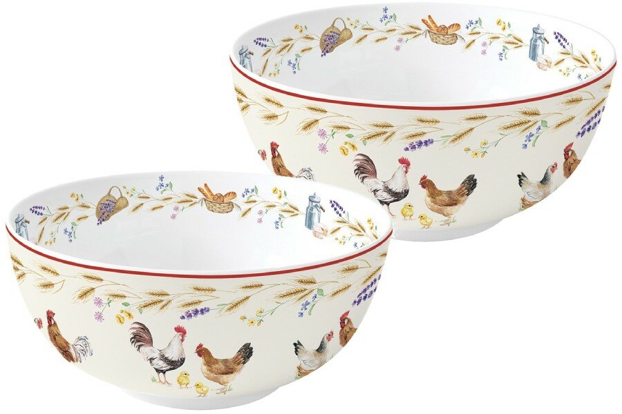 Набор 2 салатника Country Life, 23 см, 2,5 л (Easy Life, Китай)