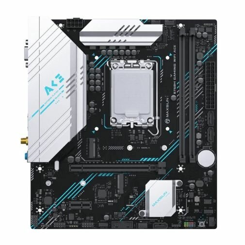 Материнская плата MAXSUN MS-H610M 666 WIFI6 D5 (MS-H610M 666 WIFI6 D5) - LGA 1700, Intel H610, DDR5, 1хPCI-Ех16, 3хМ.2, Micro-ATX