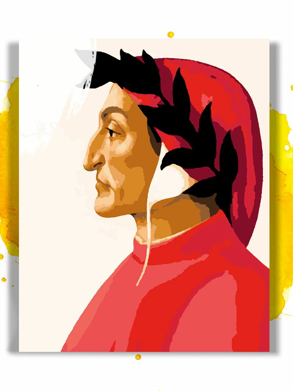 Картина по номерам на холсте Сандро Боттичелли - Портрет Данте, 30 х 40 см