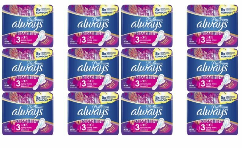 Always Прокладки гигиенические, Ultra Platinum Super Plus, ультратонкие, 7 шт в уп, 12 уп