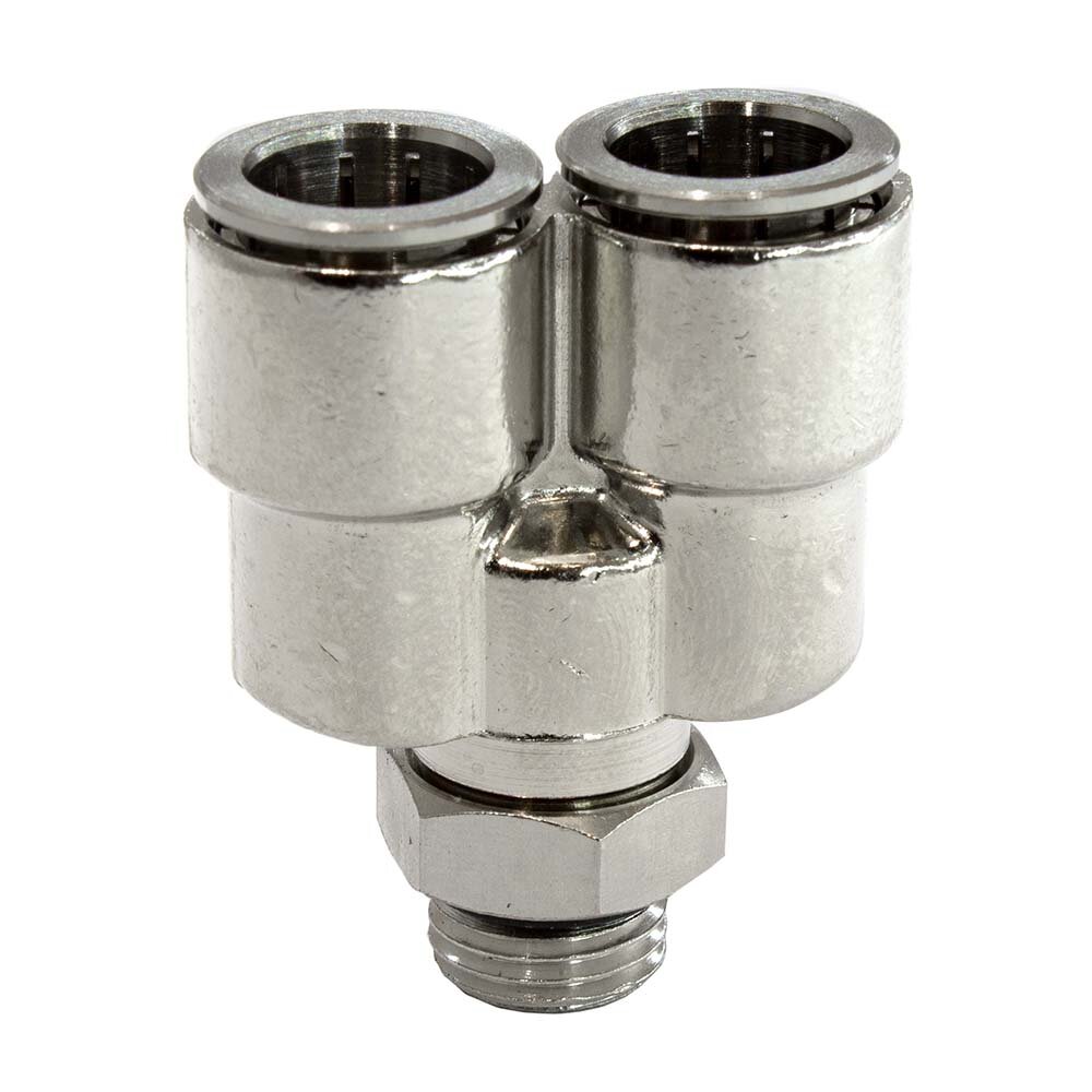 Пневмофитинг цанговый Y-образный Cn-Y1/4M-12 для полиуретановых и рильсановых трубок, Арт. 4775