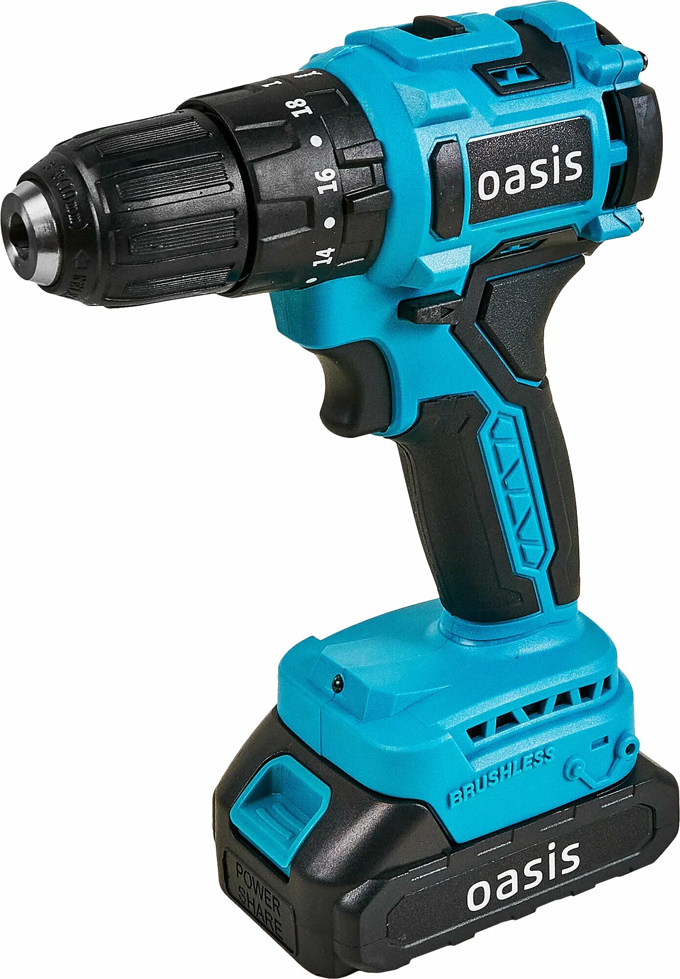 Дрель-шуруповерт аккумуляторная бесщеточная Oasis ASU-18A, 18 В Li-ion 2x2 Ач
