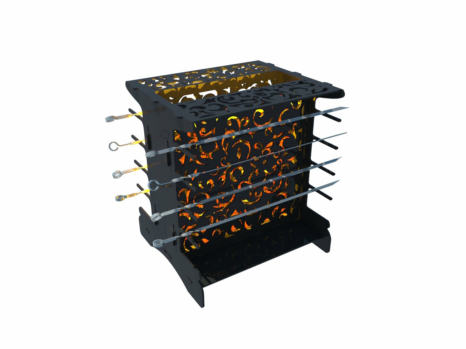 Мангал для под решетку и шампура вертикальный т. 4мм