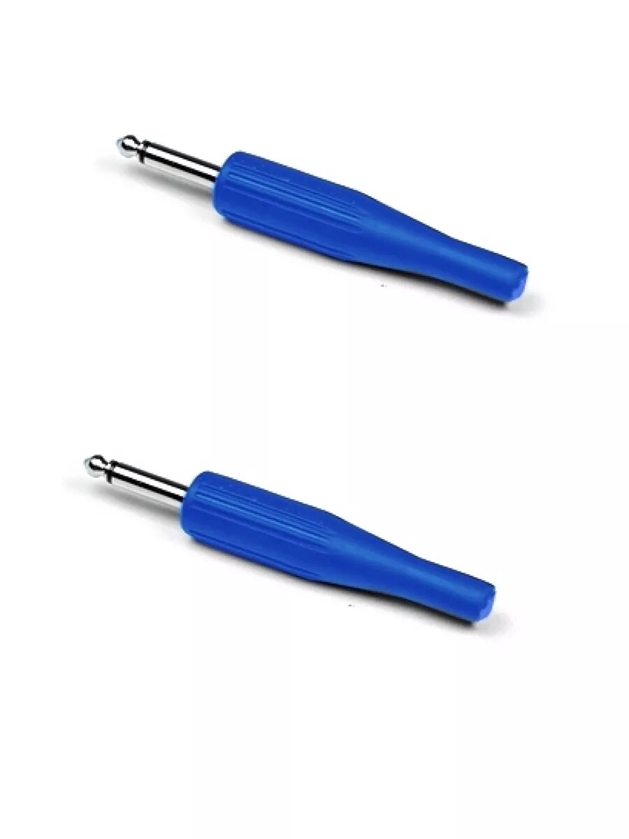 Джек моно кабельный, 6.3 мм 2 шт. J180/BL