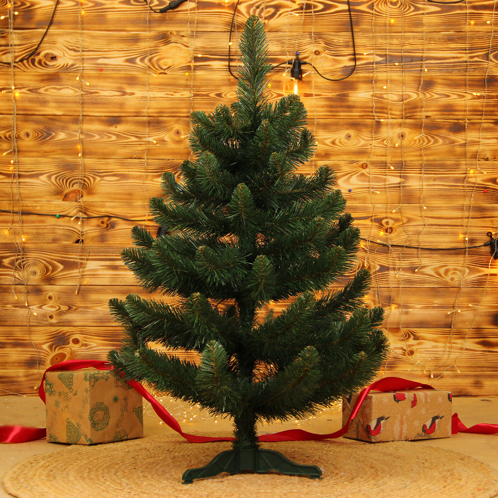 Елка искусственная новогодняя 90см, зеленая, "Дальневосточная", ПВХ